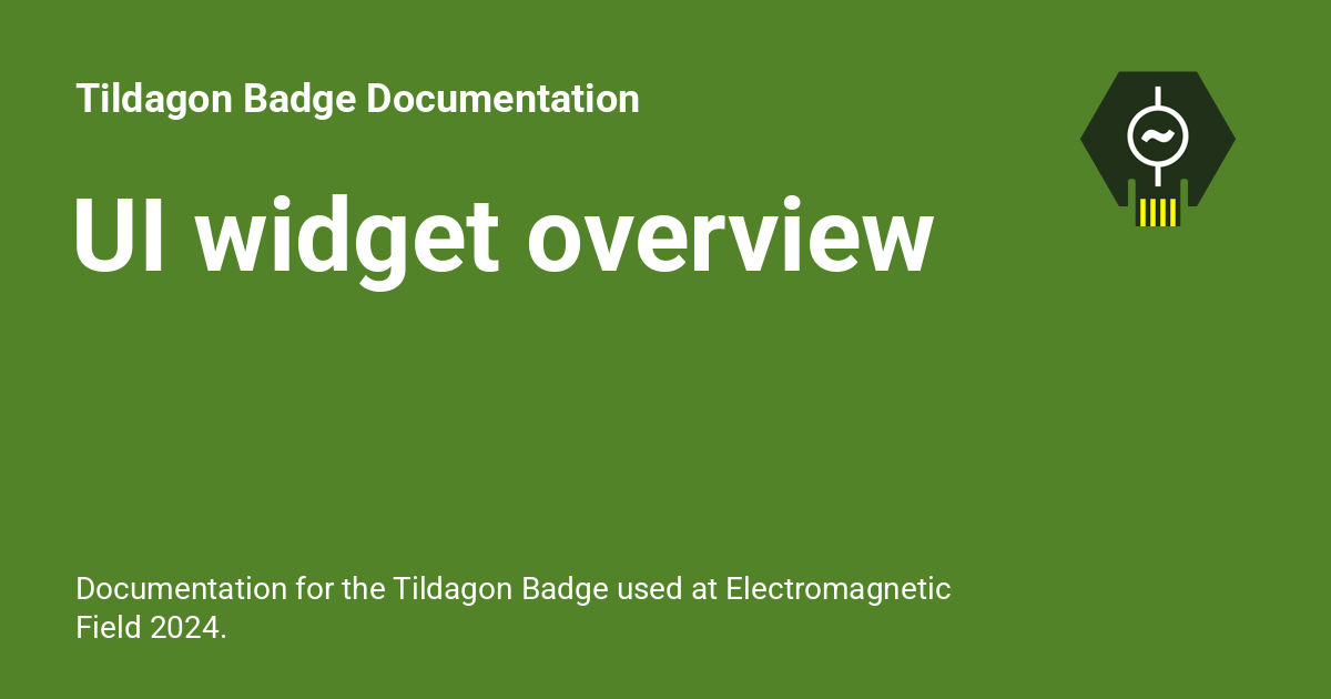 UI widget overview - Tildagon Badge Documentation